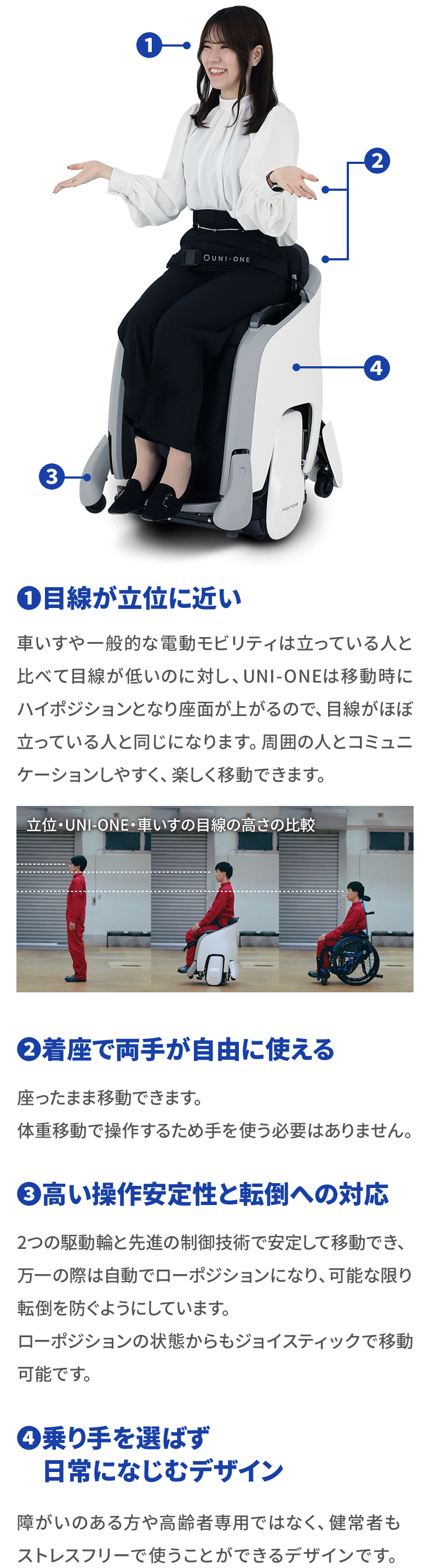ハンズフリーパーソナルモビリティUNI-ONE | 先進テクノロジー｜Honda公式サイト